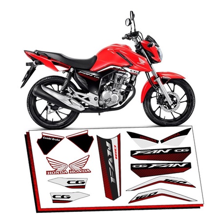 Kit Adesivos Faixas Cg Fan 160 2022 23 Impressão Laminada | Shopee Brasil