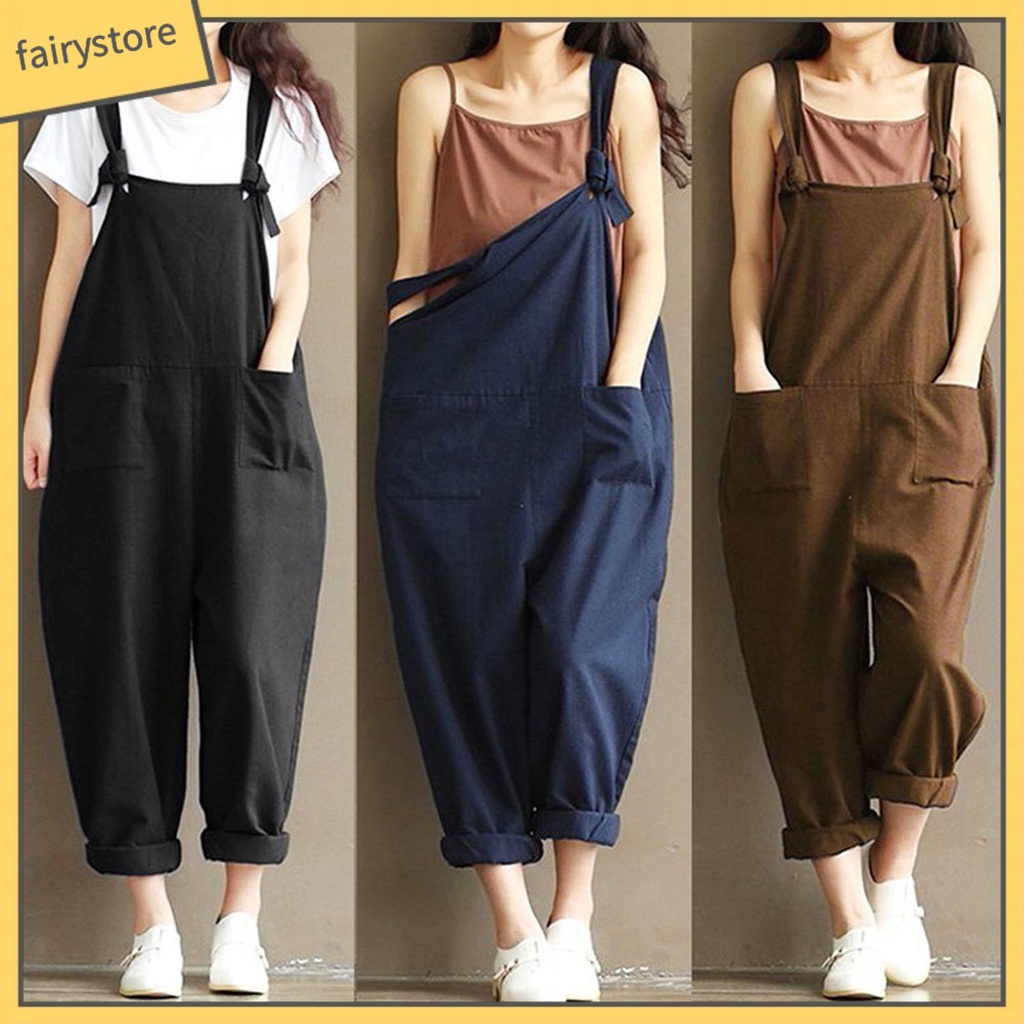 Fairystore|| Macac O Tamanhos Grandes Cor Sólida Feminina Solto Nó Gravata De Algodão De Linho ...