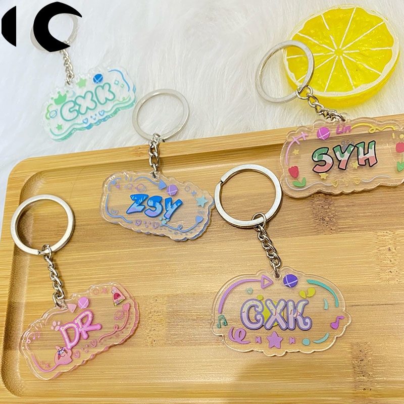 Le Partner Cartoon Graffiti Nome Do Keychain Cute Love Y Letra Acrílica ...