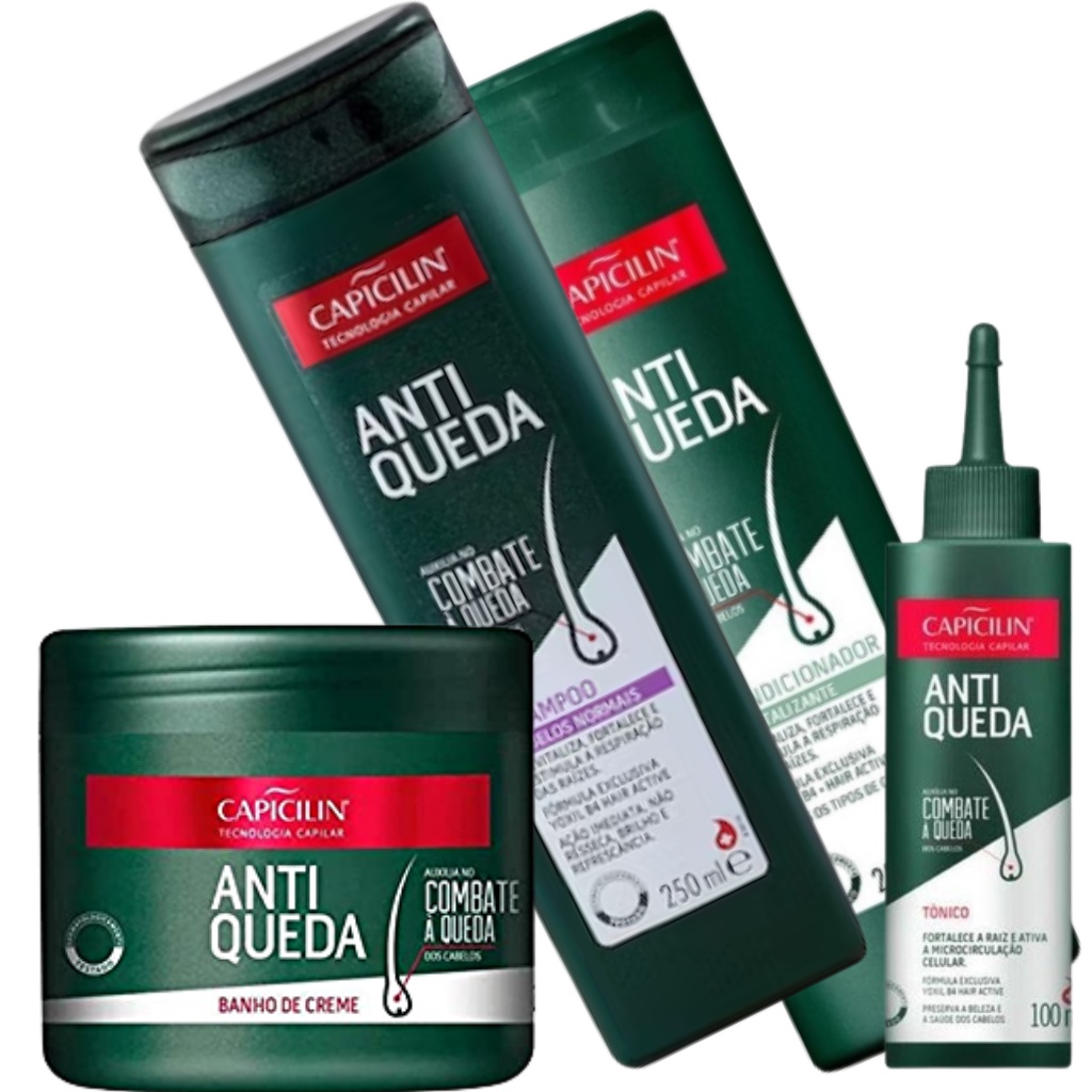 Capicilin Antiqueda Kit Máscara +tônico +condicionador +shampoo ...