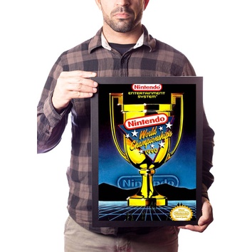Poster moldurado Decorativo Nintendo World Championships Retro Game ...