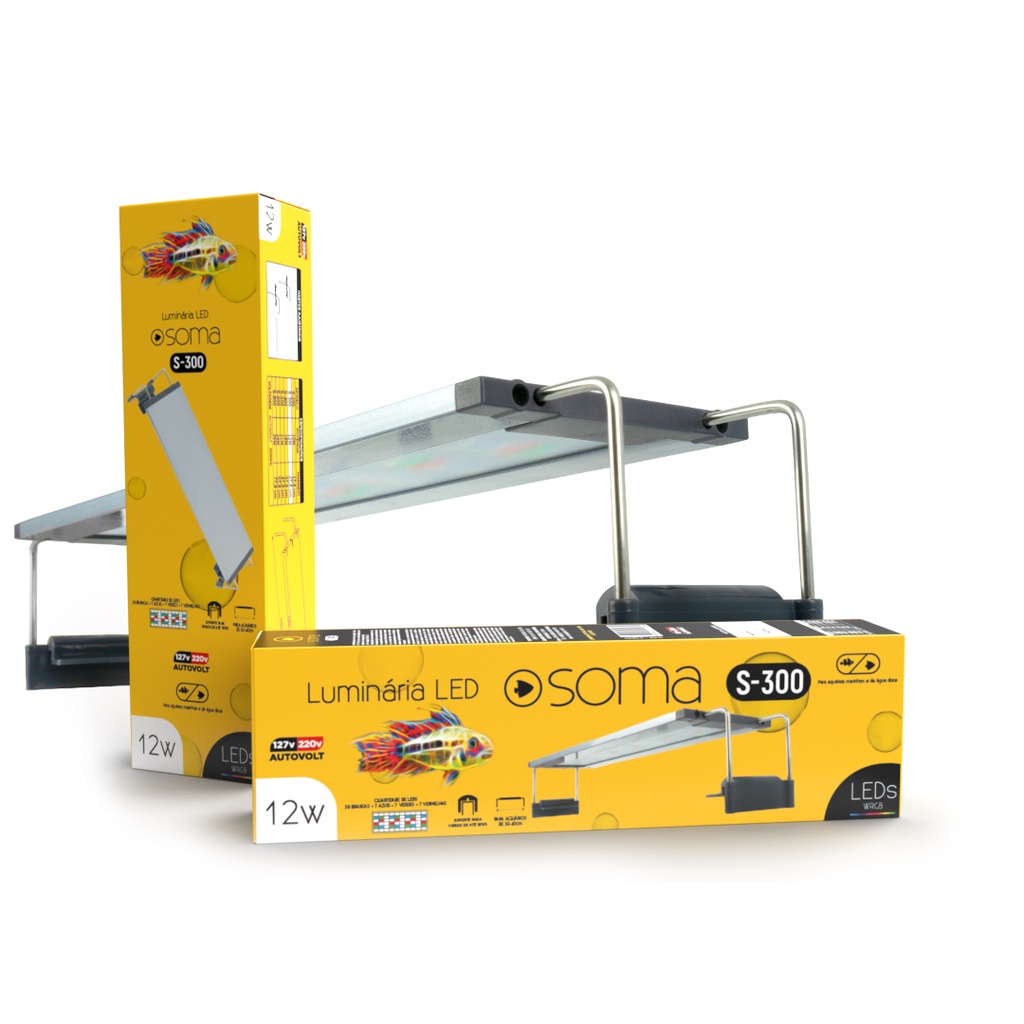 LUMINARIA LED SOMA S-300 (12W) LED WRGB AUTOVOLT | Shopee Brasil