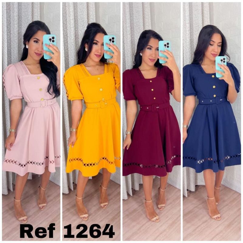 Vestido Rose Moda Evangélica | Shopee Brasil