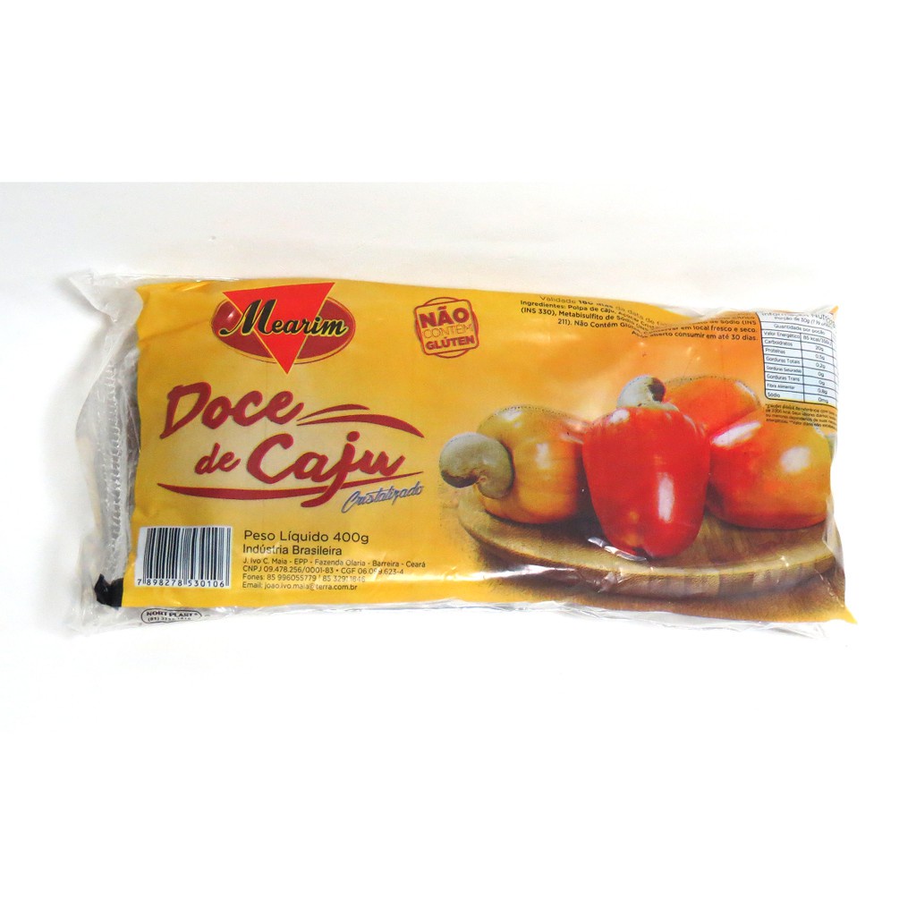Doce de Caju Cristalizado 2 Pctes Total de 800g (400g Cada Pcte ...