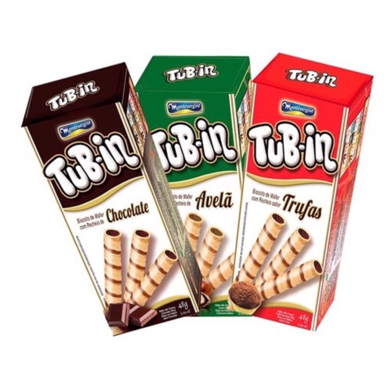 TUBIN WAFER RECHEADO 24 Unidades c/ 48g - Montevergine | Shopee Brasil