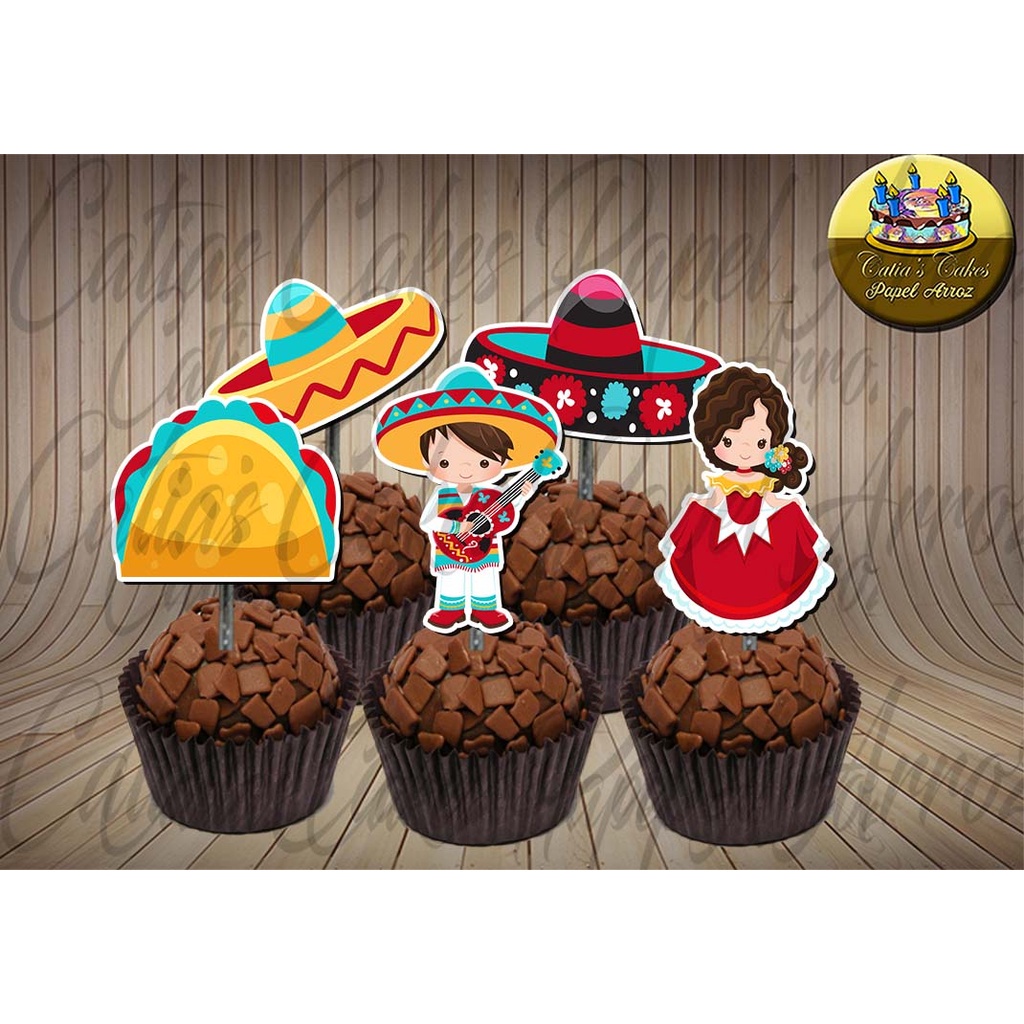 Mexico Mexicano 50 Topper ( Plaquinha ) para Doces e salgados | Shopee ...
