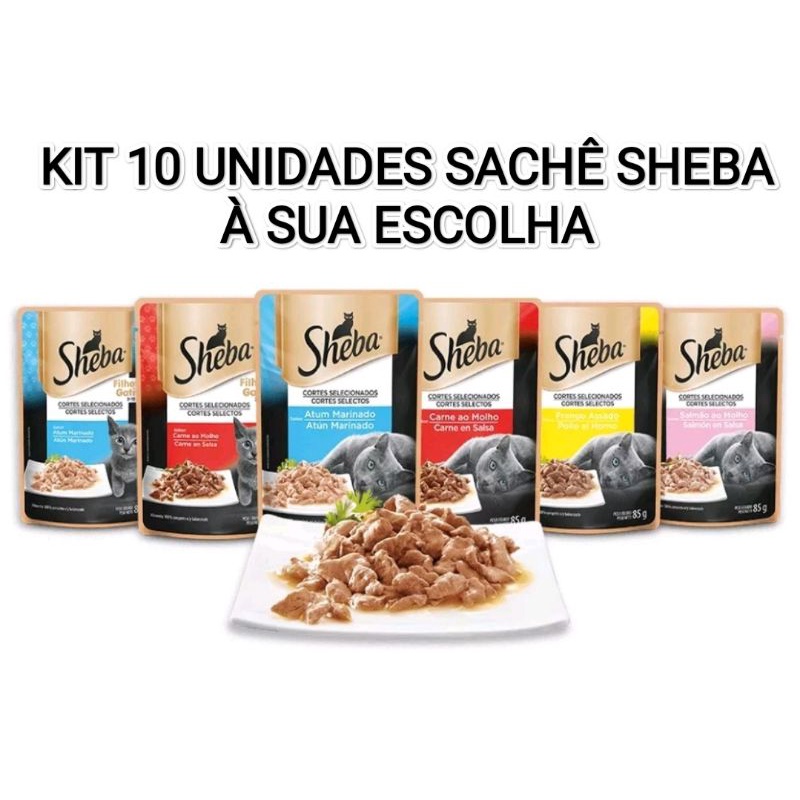 kIT 10 SACHÊS SHEBA GATO 85G | Shopee Brasil