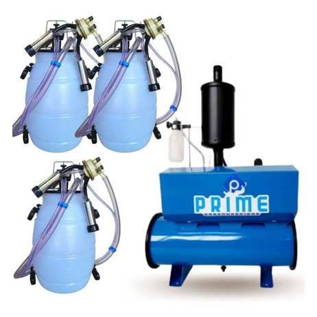 Ordenhadeira Balde Ao Pé Completa Com 3 Conjuntos De Ordenha | Shopee Brasil