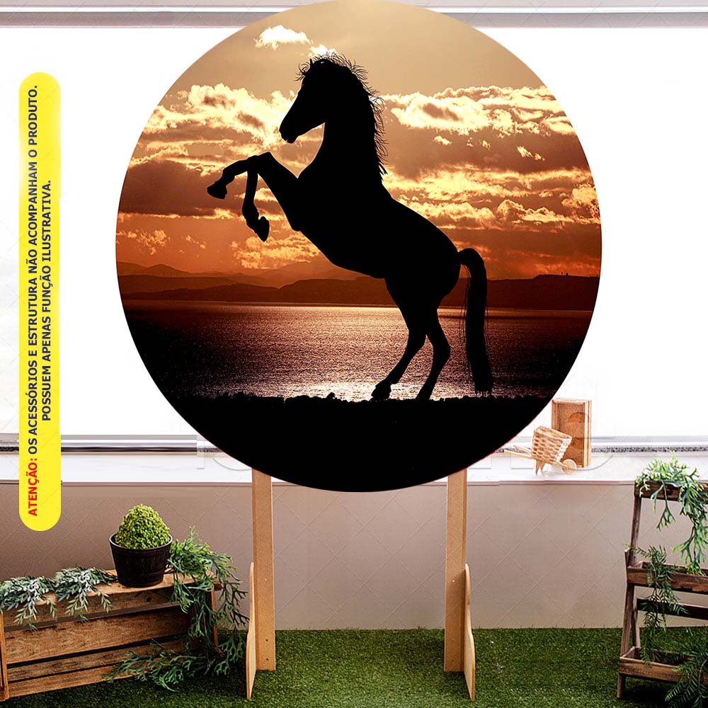 Painel Redondo Tecido Sublimado C/elástico Cavalo | Shopee Brasil
