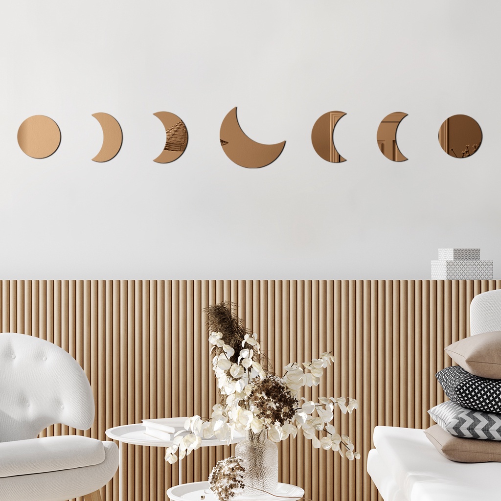 Espelho Decorativo Fases da Lua Bronze | Shopee Brasil