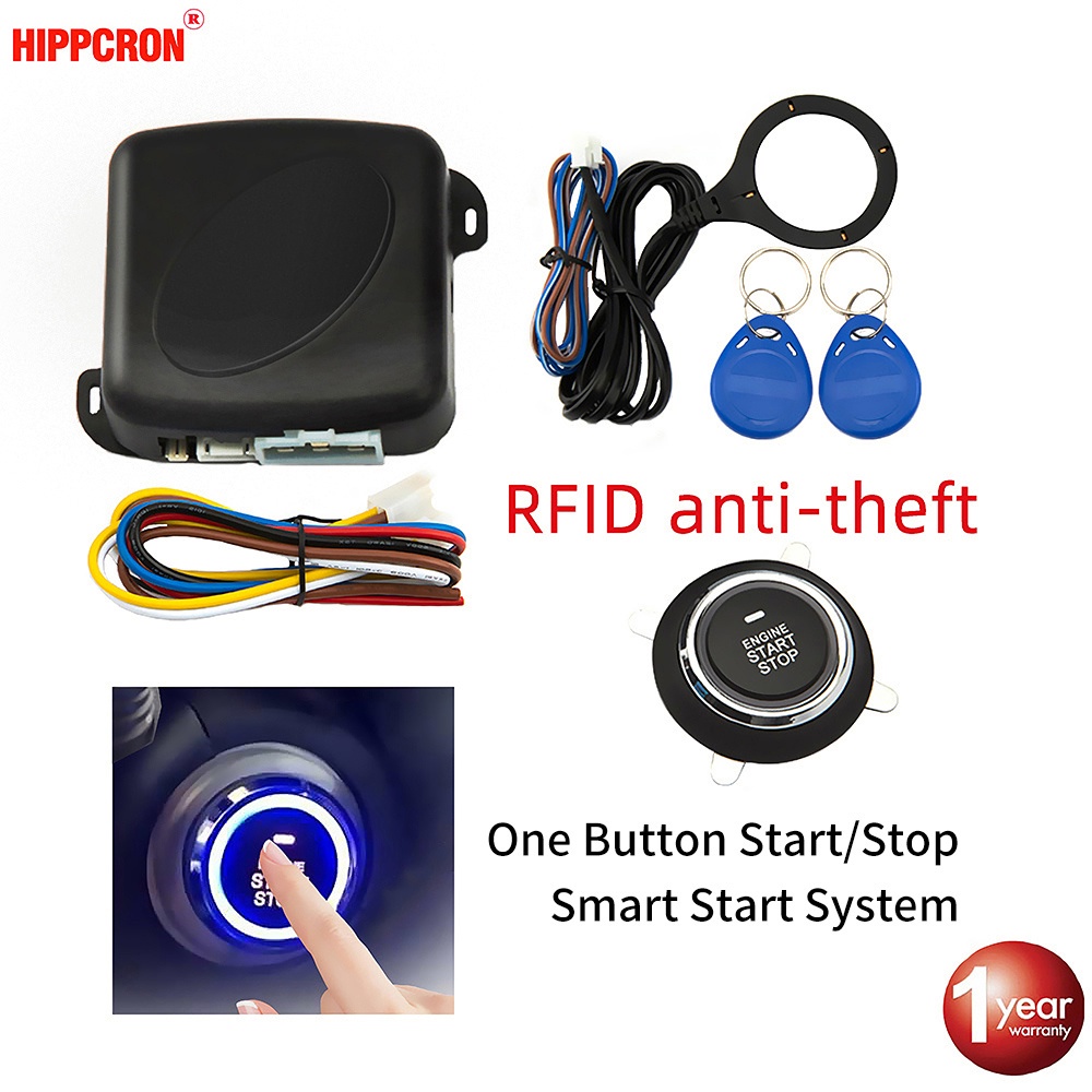 Alarme Automotivo Start Stop Botão Anti-roubo Com RFID Kit Universal Um ...