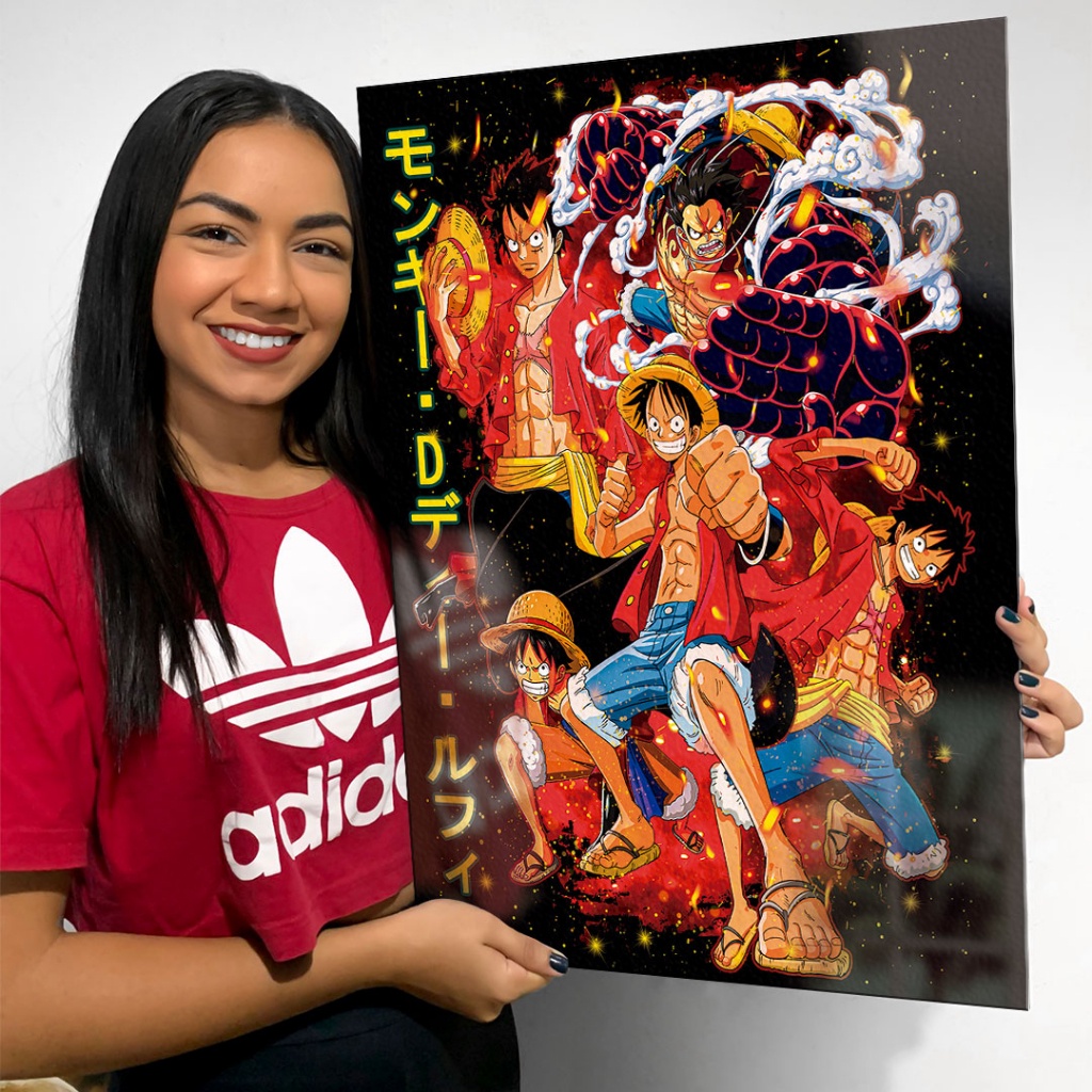Quadro Luffy Versões One Piece Placa Decorativa Com Laminação Premium ...