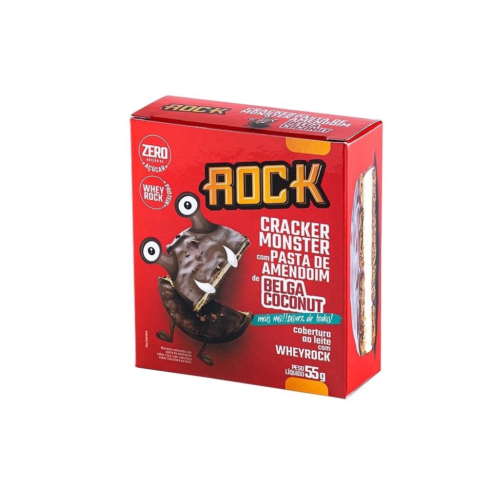 Cracker Monster (55g) - Rock - Belga Coconut c/ Whey Rock - nova ...