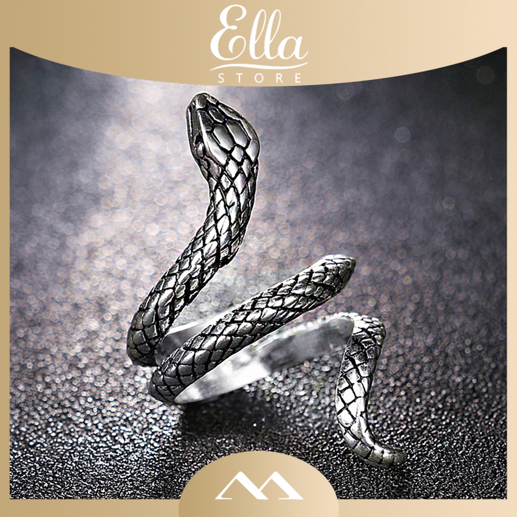 ELLASTORE Finger Ring Snake Shape Jóias Gift Alloy Punk Cobra Snake Shape Ring para Festa ...