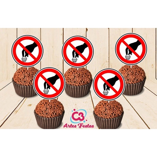 Proibido Pegar Os Docinhos 50 Topper Tags Para Docinhos Doce | Shopee ...