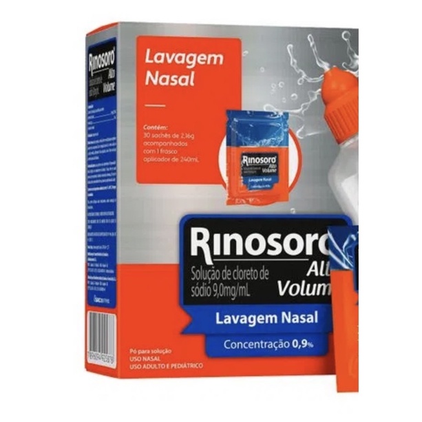 Rinosoro Alto Volume Lavagem Nasal com 30 Sachês + Frasco 240ml ...