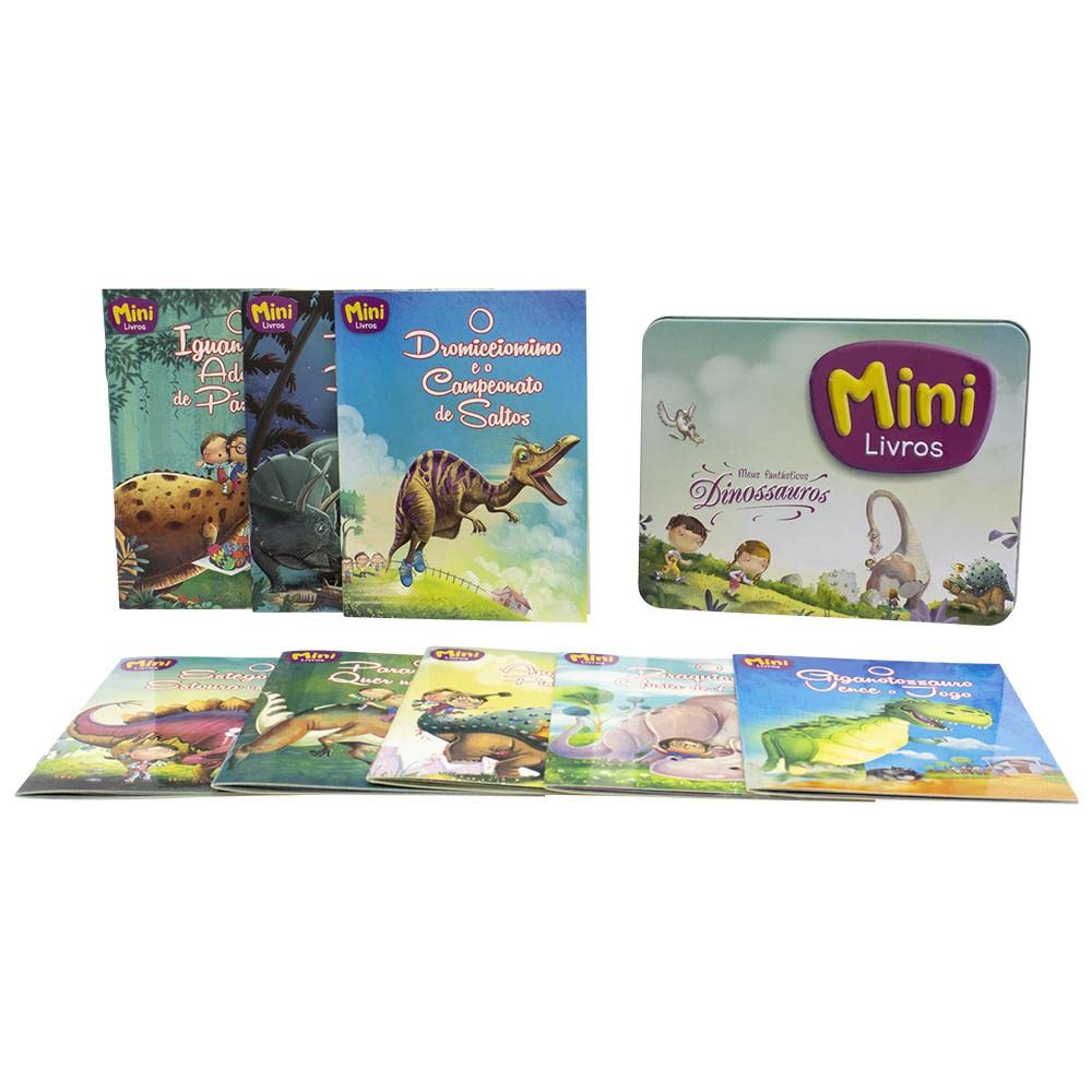 Livro Mini - Lata: Meus Fantasticos Dinossauros - C/8 Und. | Shopee Brasil