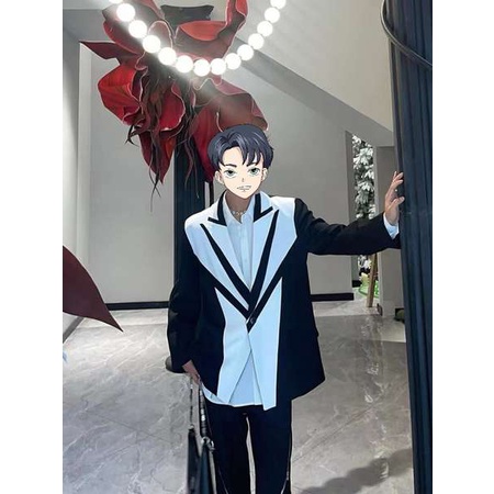 Jaqueta de Fato Preto Fato Masculino Estilista de Cabelo Nicho Preto ...