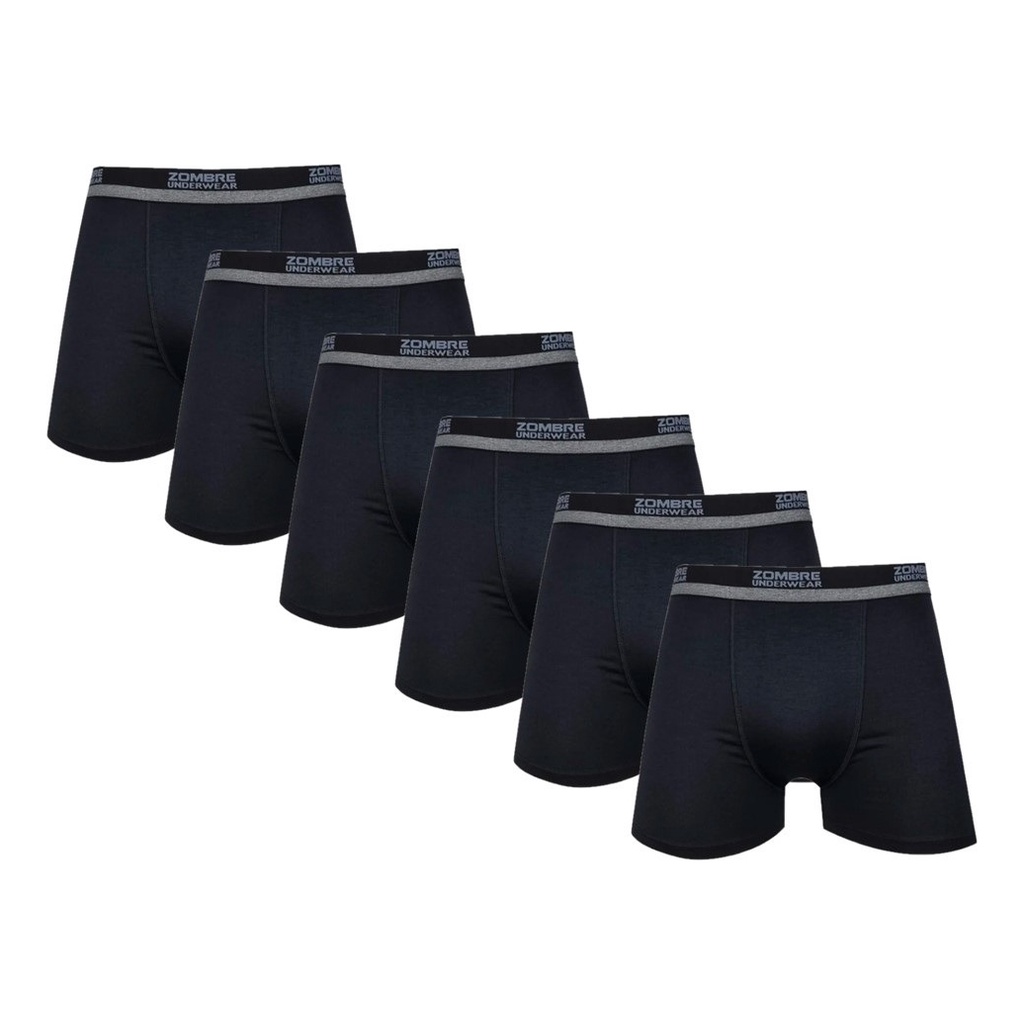 Kit 6 Cuecas Boxer Modal Confort Premium Preto P | Shopee Brasil