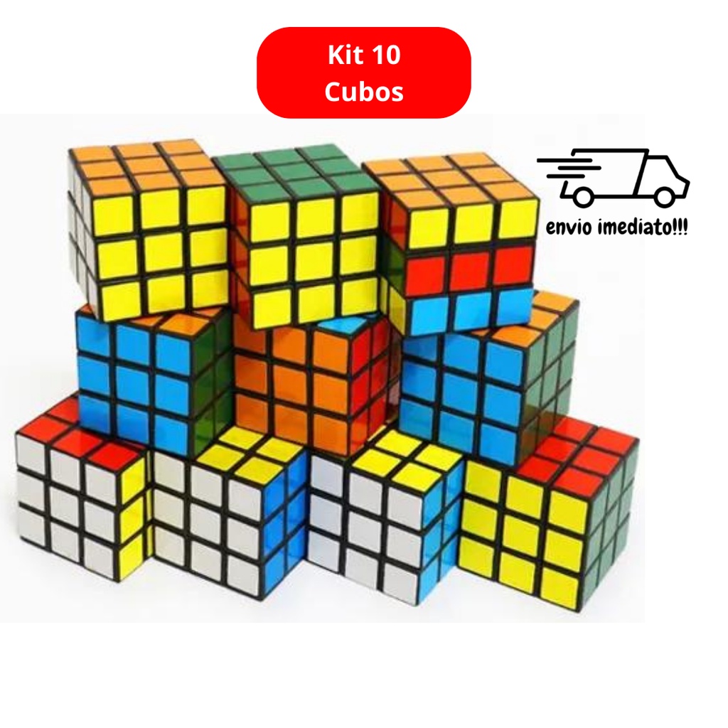 Kit 10 Cubos Mágicos Puzzle Educativo Colorido 3x3 Prendas Festas ...