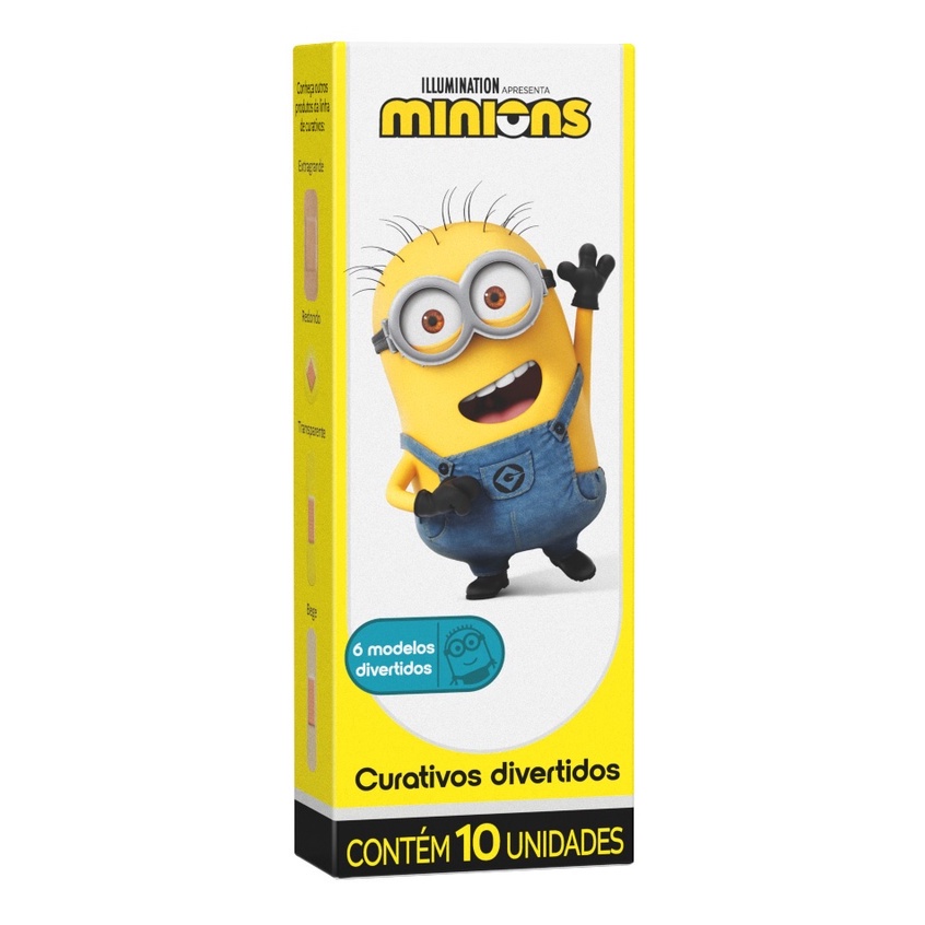 Curativo MINIONS/MALVADO FAVORITO tipo band aid Cremer com 10 Unidades ...