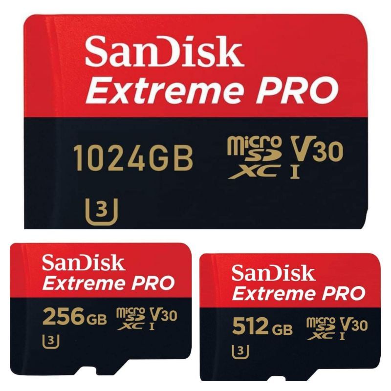 Cartão de Memória Sandisk Extreme Pro 128gb 256gb 512gb 1024gb + Adaptador! - Faz a Boa!