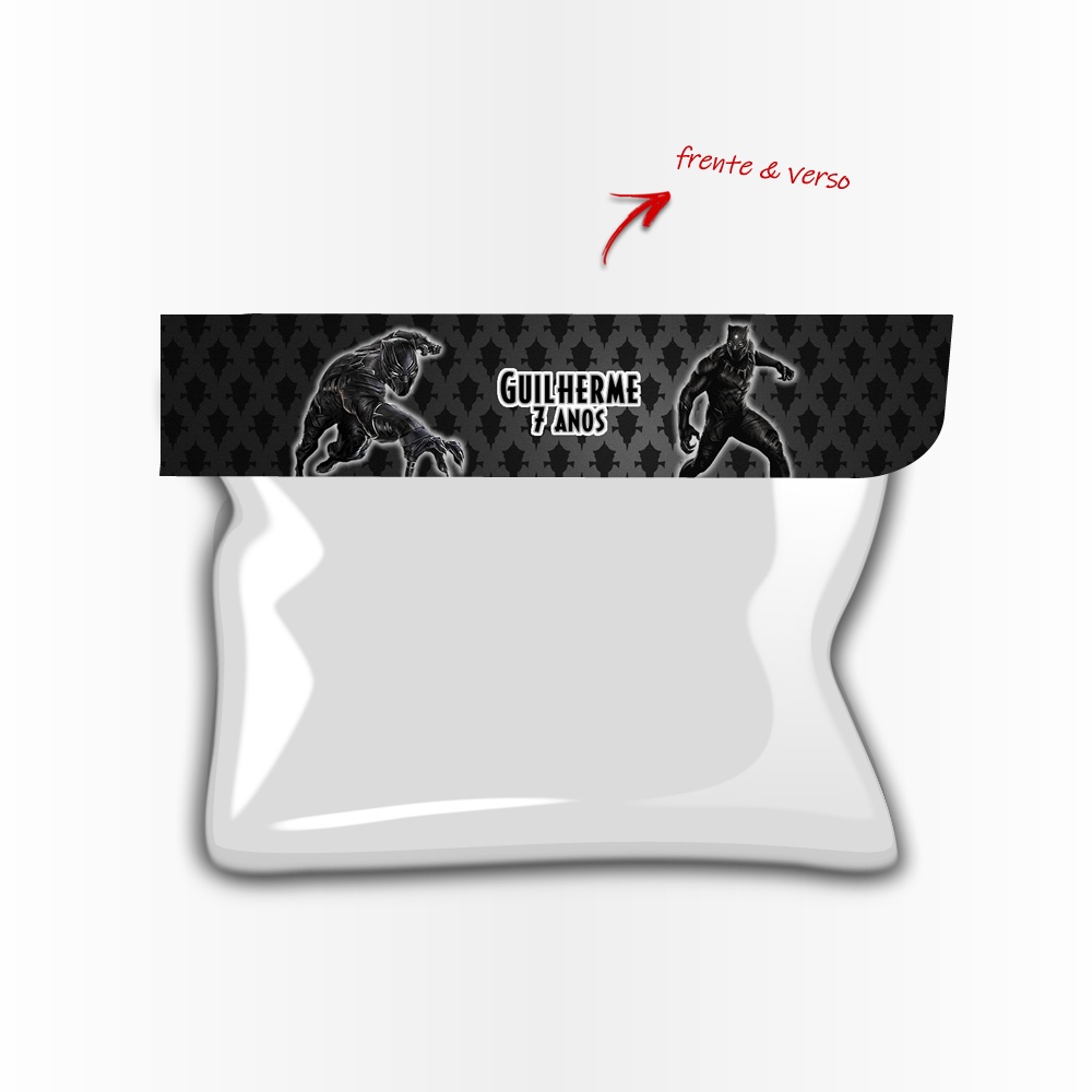 12 Lapela com saquinho Pantera Negra Aplique Tag Topper Kit Festa ...