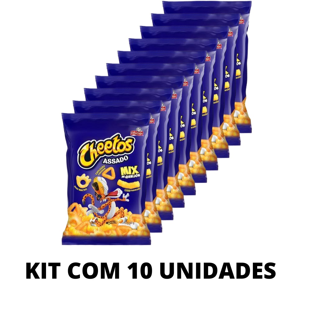 Kit Cheetos Mix De Queijos Elma Chips (41g x 10) | Shopee Brasil