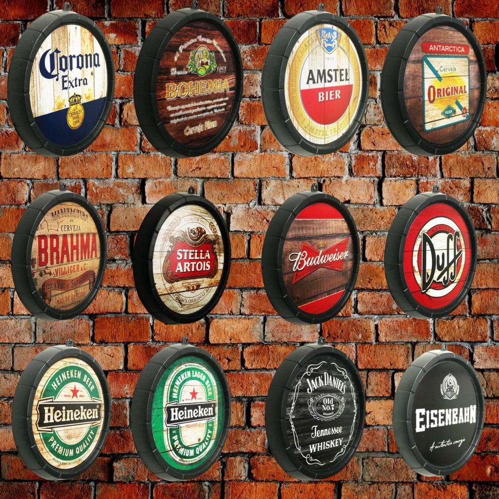 Quadro Tampa de Barril Decorativa 27cm Modelos Diversos Decoração de ...