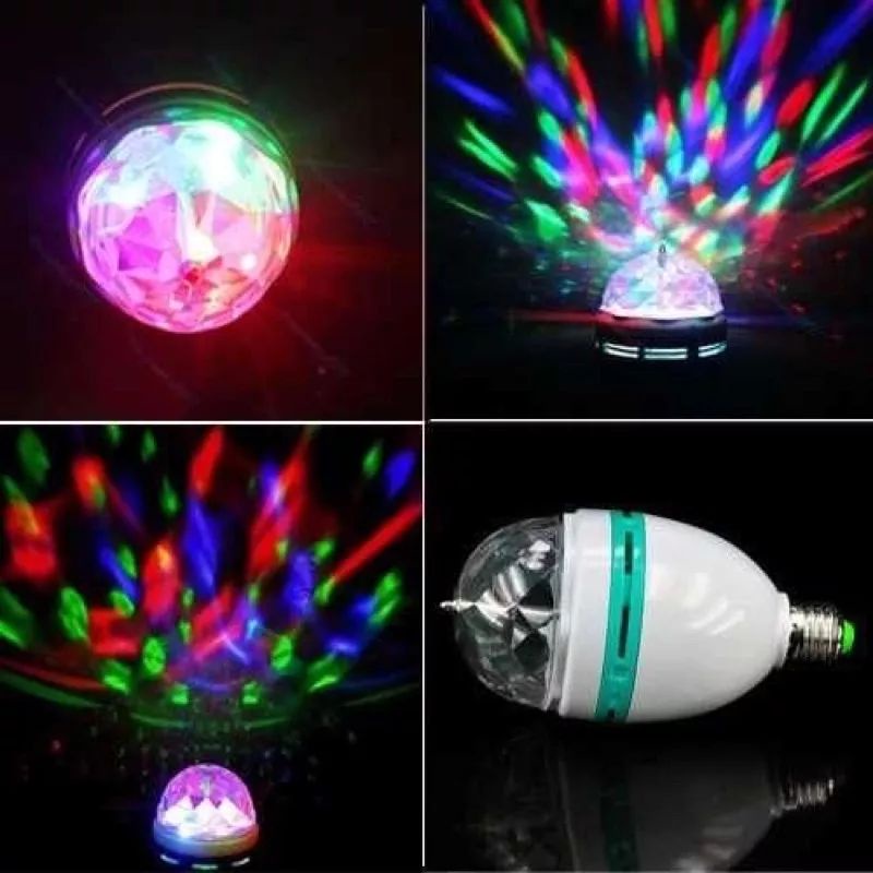 Lampada Led Giratoria Rgb Colorido Festa Bola Maluca Bivolt | Shopee Brasil