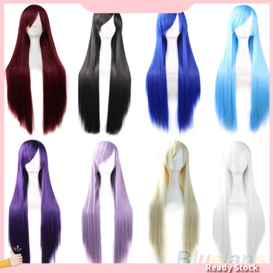 Extenção De Cabelo Perucas Longas Femininas Cosplay Oblíquas Lisa ...