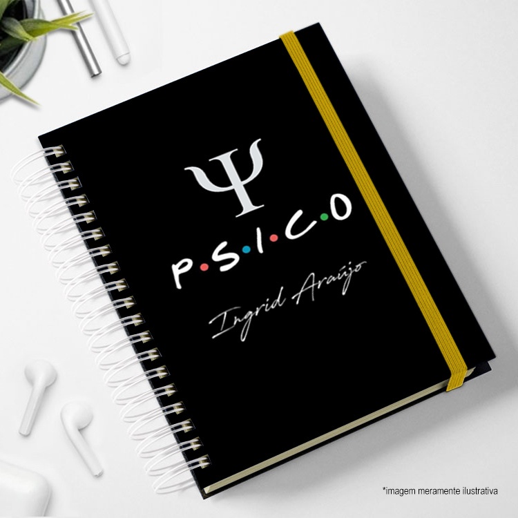 Agenda psicologia personalizada 2025 com nomee logo psicólogo psicóloga preto elastico pais ...