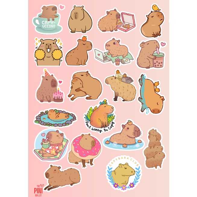 Adesivos Capivara 20 unidades enfeite caderno notebook aesthetic planner journal scrapbook ...