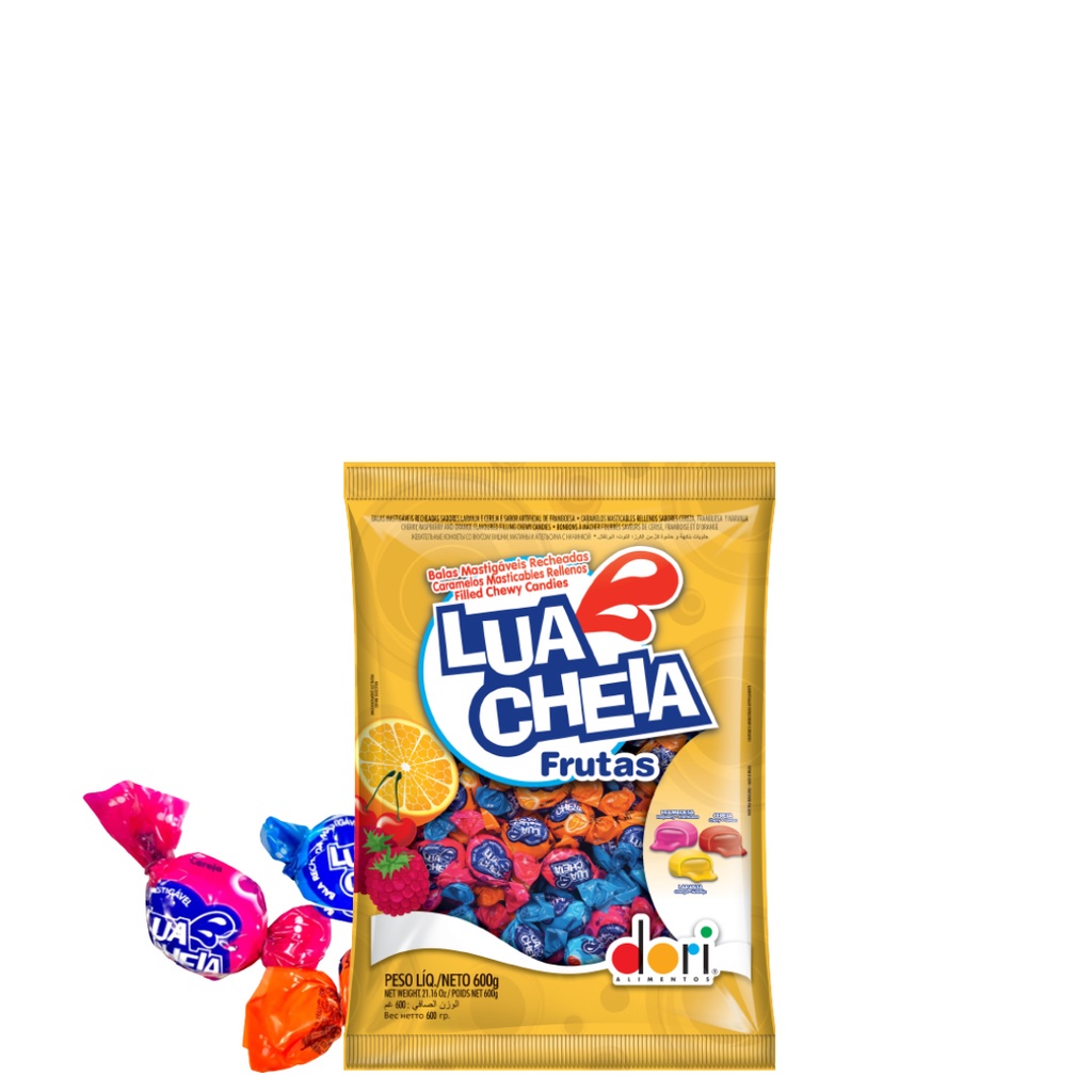 Pacote de Bala Lua Cheia Frutas Mastigável 400g- Dori | Shopee Brasil