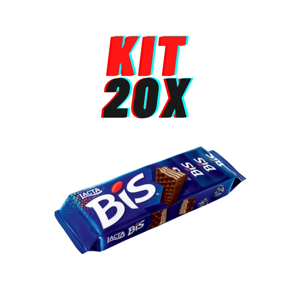 Kit 20 Caixas De Bis Wafer Recheado Chocolate Ao Leite 126g | Shopee Brasil