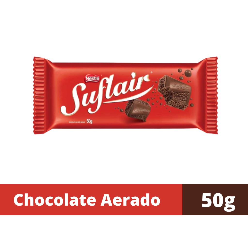 Chocolate Suflair Aerado Ao Leite Pacote 50g - Nestlé | Shopee Brasil