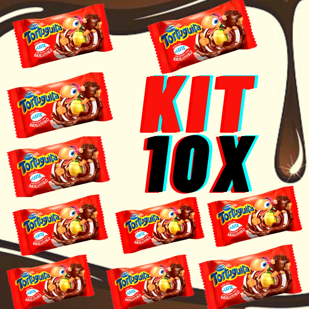 Kit 10 Unidades Tortuguita Brigadeiro 15,5g Cada - Arcor | Shopee Brasil
