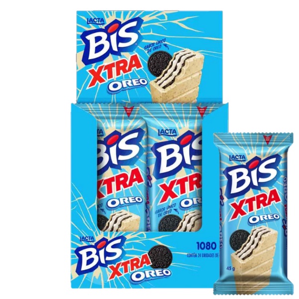 Chocolate Bis Xtra Oreo C/24un. 45g Cada - Lacta | Shopee Brasil