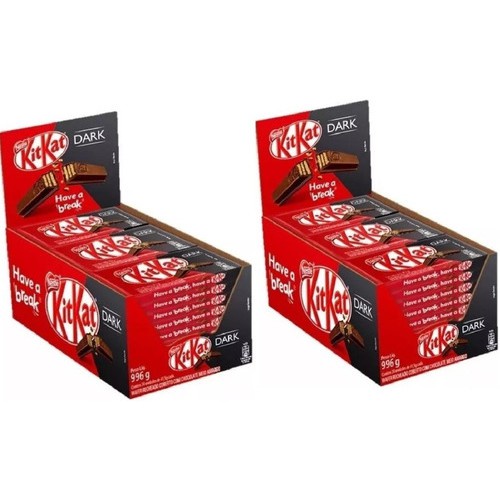 Kit 2 Caixas Chocolate Kit Kat Dark 41,5g C/24 Uni. Cada | Shopee Brasil