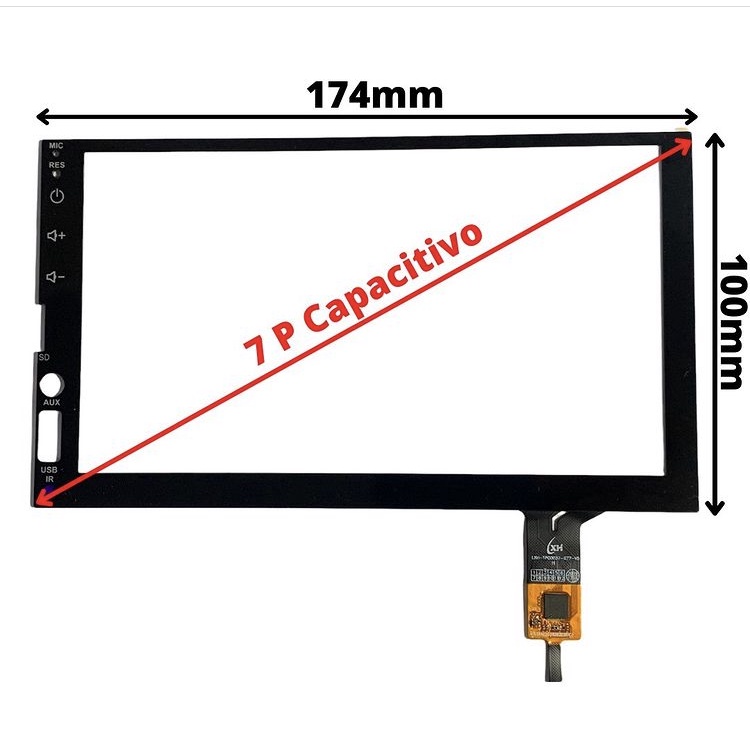TELA TOUCH SCREEN P/ MULTIMIDIA E-Tech Light CHINESA 7 POLEGADAS TELA ...