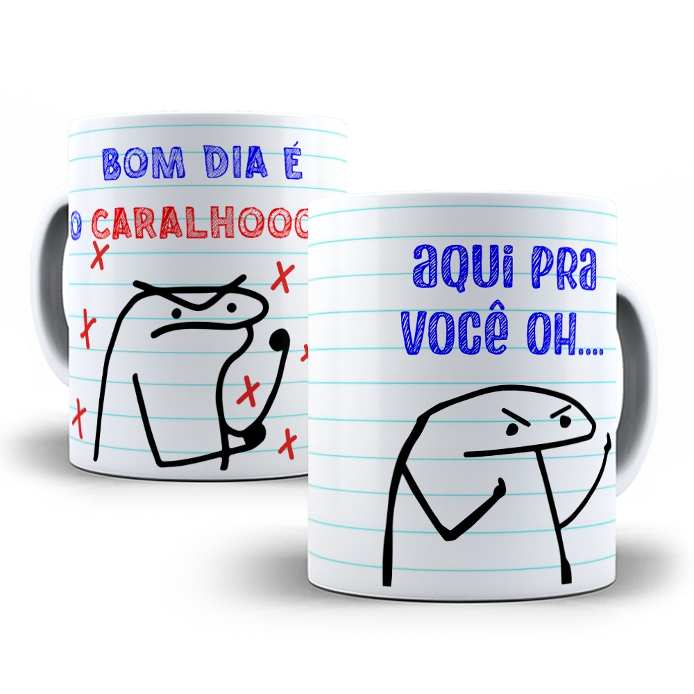 Caneca Porcelana Flork Meme Bom Dia É O Caralho Personalizada 325ml Shopee Brasil