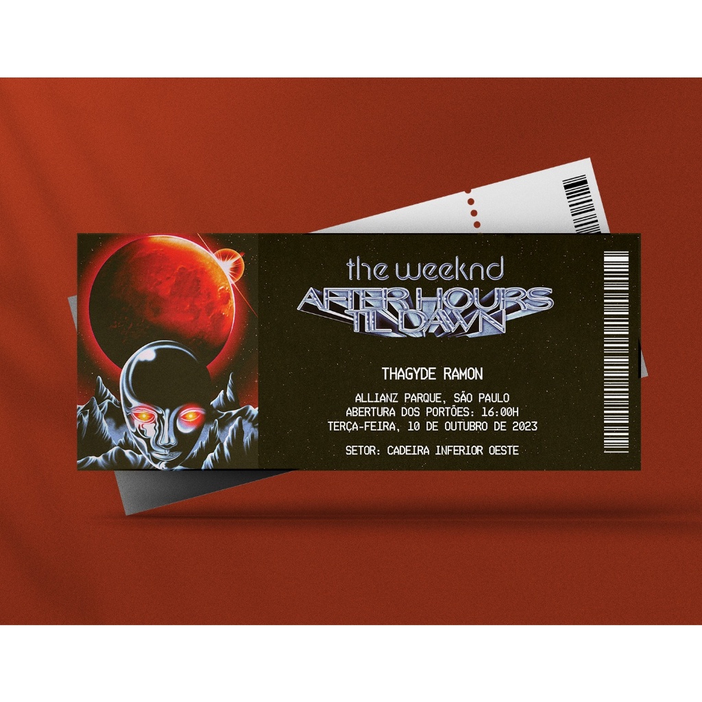 Ingresso Holográfico Personalizado The Weeknd - After Hours Til Dawn ...