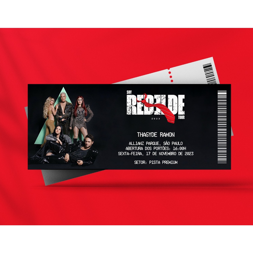 Ingresso Holográfico Personalizado RBD - Soy Rebelde Tour | Shopee Brasil