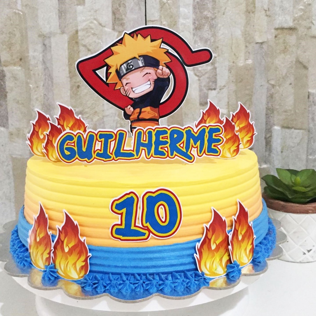 Topo Topper de Bolo Aniversário - Tema "NARUTO" | Shopee Brasil