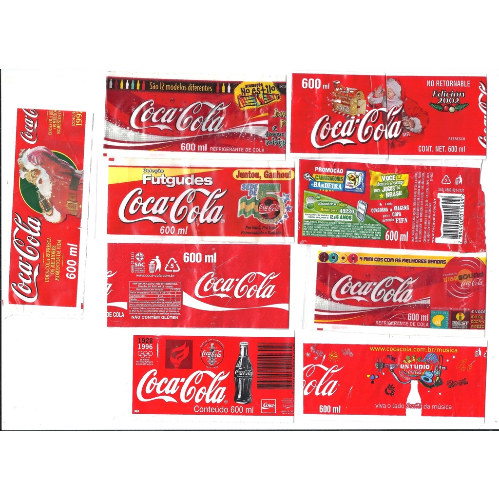Rótulo antigo Coca-Cola 600 ml - Garrafa Pet Cn | Shopee Brasil