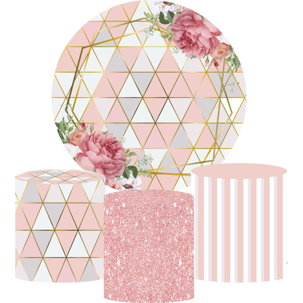 KIT CAPA DE CILINDROS E PAINEL ROSE GOLD GEOMETRICO | Shopee Brasil