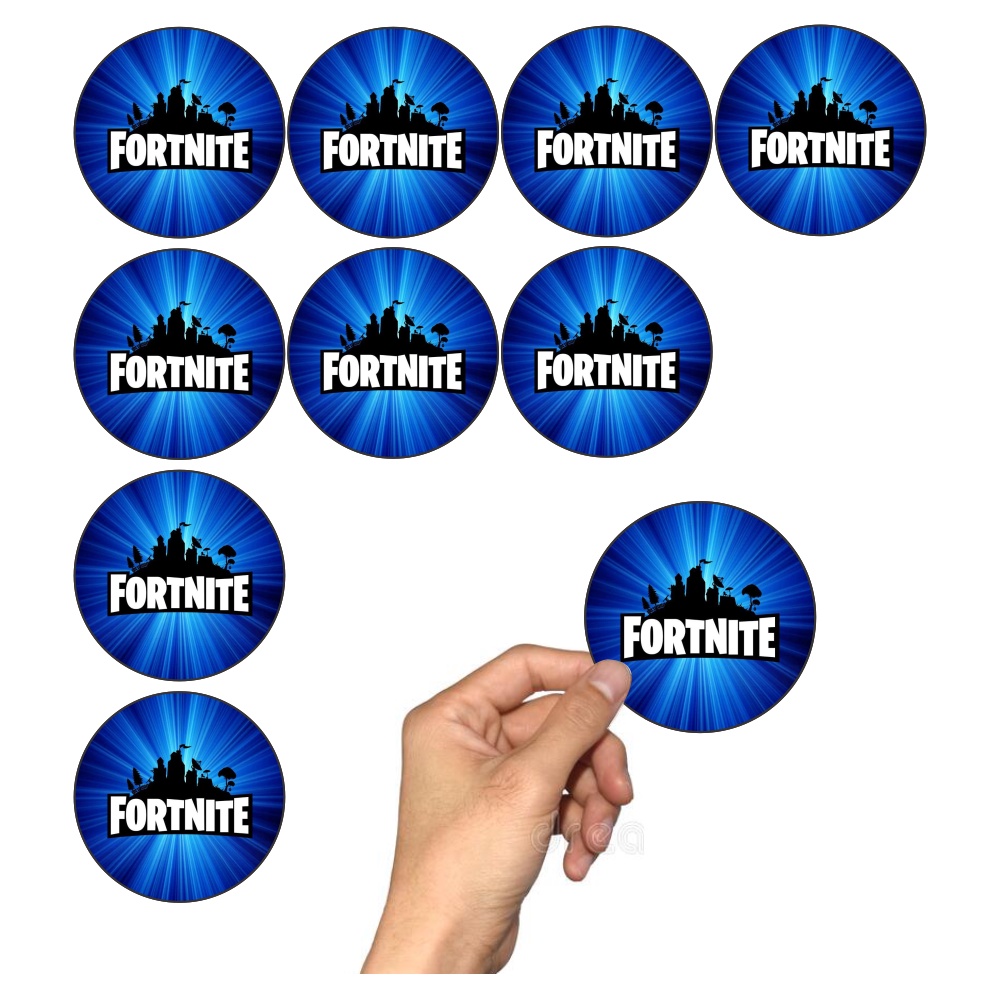 48 Adesivo Fortnite Logo Festa Tags 4,5 Cm Lembrancinha Aniversario ...