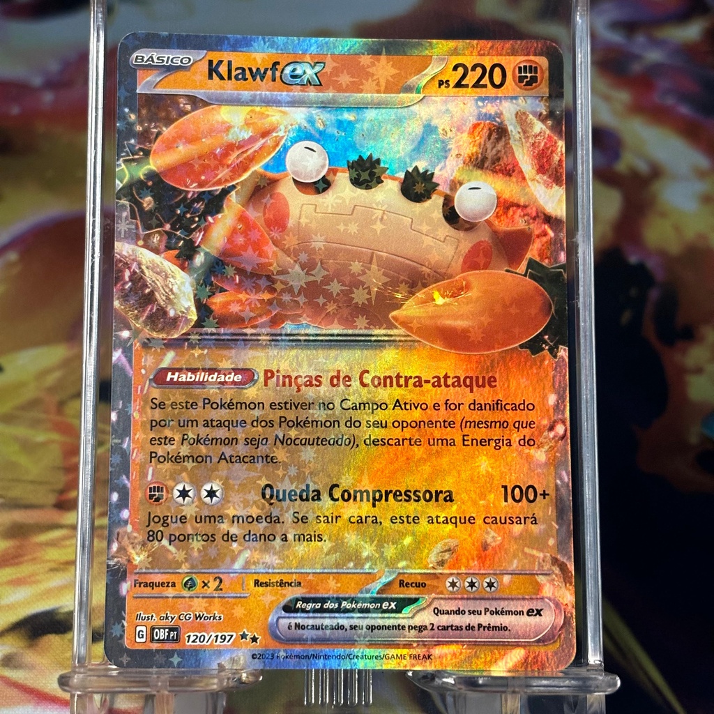 Carta Pokémon Klawf EX OBF 120/197 Ultra Rara - Coleção Escarlate e ...
