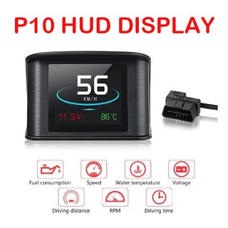 Carro Hud P10 OBD2 Head Up Display Velocímetro Digital Automático De Voltagem | Shopee Brasil