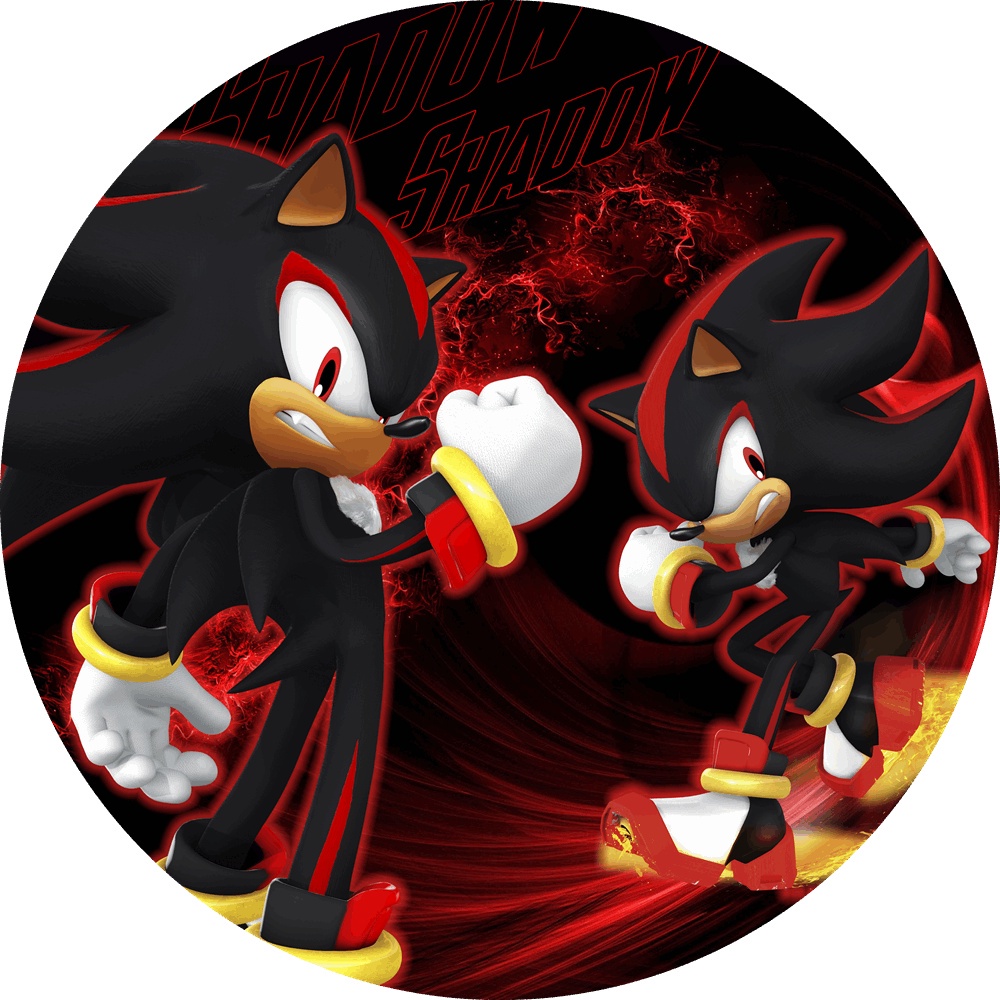 Painel Festa Decoração Redondo Sublimado Sonic Shadow the Hedgehog 1 ...